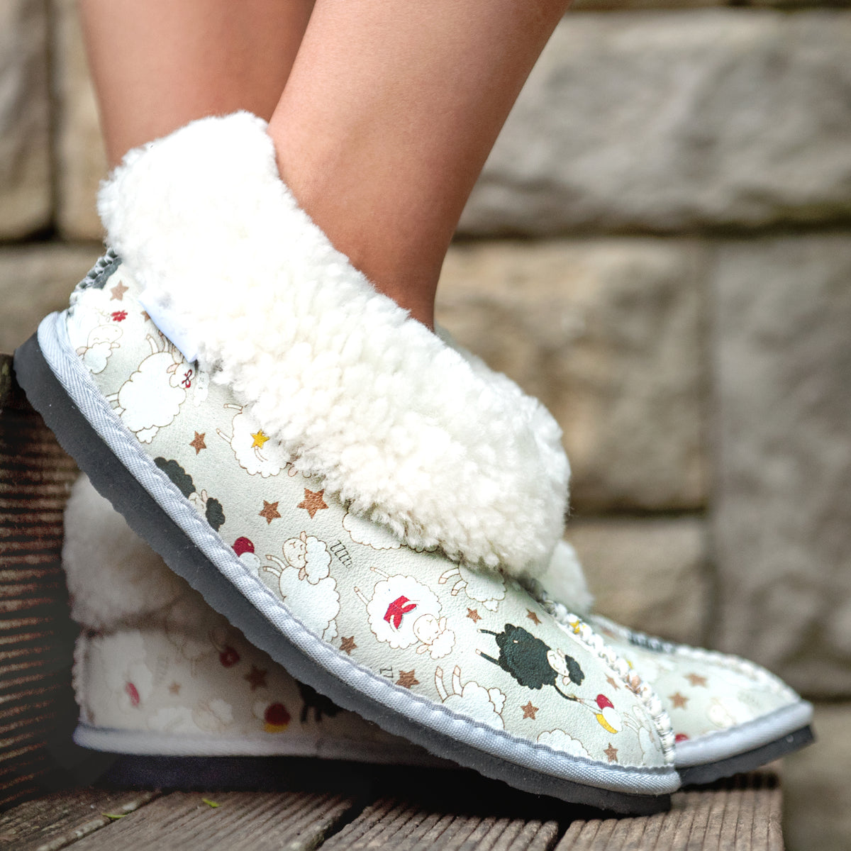 Genuine Leather Sheepskin Slippers - Sleepy Sheep – Tallula